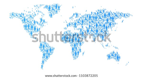 Large Group People Symbol Forming World Stock Vector (Royalty Free ...