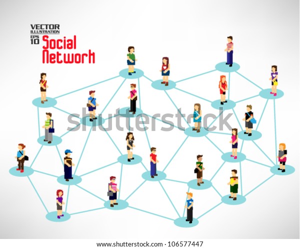 Large Group Pixel People Vector Icon Stock Vector (Royalty Free ...