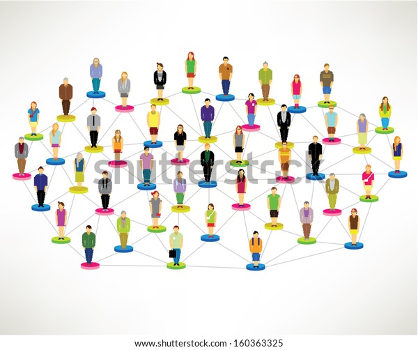 Large Group Social Networking People Vector Stock Vector (Royalty Free ...