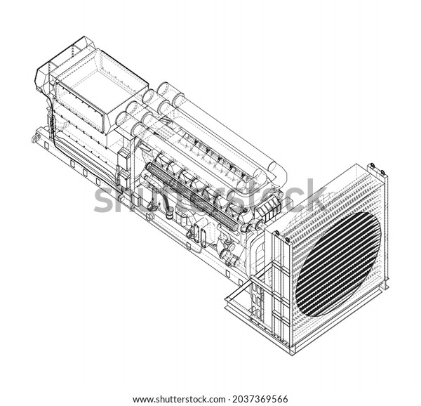 Large Industrial Diesel Generator Generator Diesel Stock Vector ...