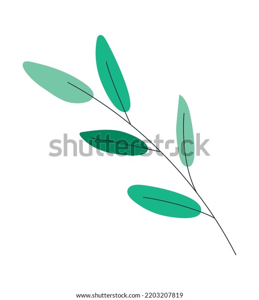 Large Leaves Plant Over White Stock Vector (Royalty Free) 2203207819 ...