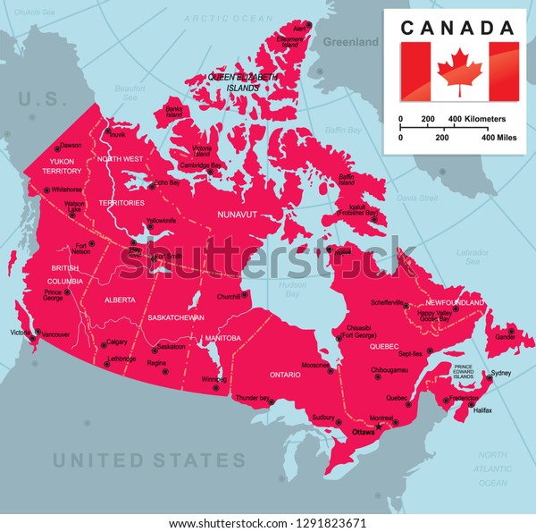 Large Map Canada Cities Provinces Vector: Vector có sẵn (miễn phí bản ...