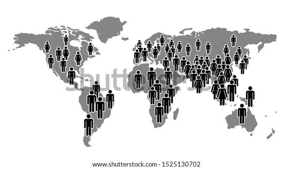 Large Number People Standing Group Form Stock Vector (Royalty Free ...