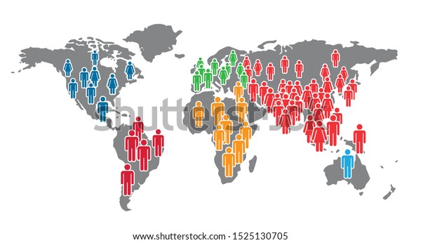 Large Number People Standing Group Form Stock Vector (Royalty Free ...