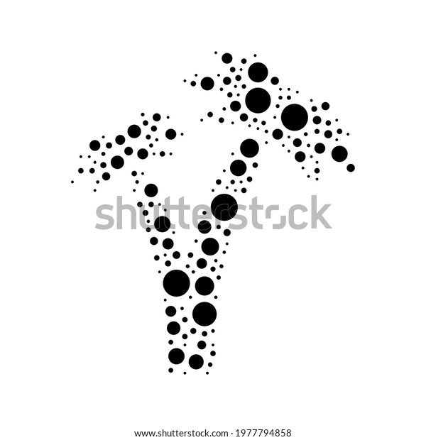 Large Palm Trees Symbol Center Made 스톡 벡터(로열티 프리) 1977794858 | Shutterstock