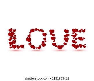 Large Prinable Red Heart Shaped Alphabet: vector de stock (libre de ...