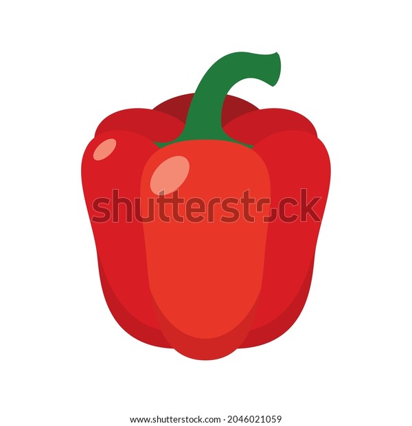 Large Red Bell Pepper Icon Vector Stock Vector (Royalty Free ...