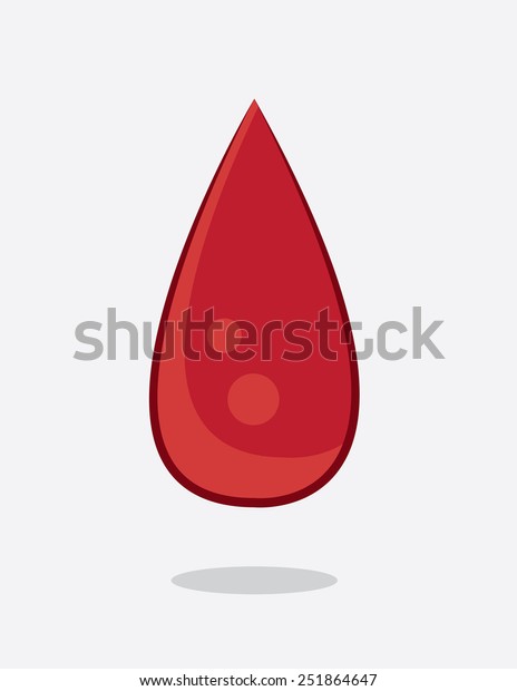 Large Red Blood Drop Falling 库存矢量图（免版税）251864647