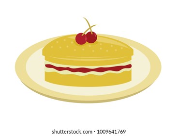 84 Victoria sponge cake Stock Illustrations, Images & Vectors ...