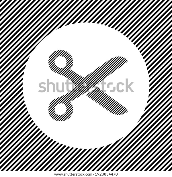 Large Scissors Symbol Center Hatch Black Stock Vector (Royalty Free ...