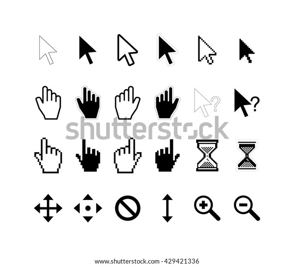 Large Set Computer Arrow Cursors Isolated Stock Vector (Royalty Free ...