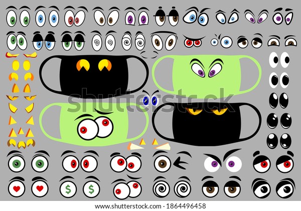 Large Set Different Cartoon Eyes Images Stock Vector (Royalty Free ...