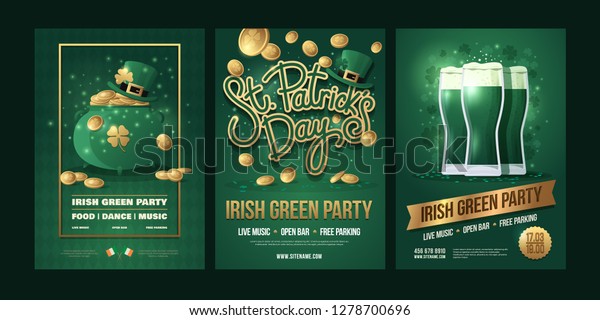 Large Set Posters Symbols Irish Holiday Stock Vector (Royalty Free ...