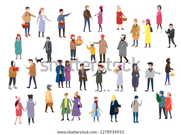 Large Set Tiny People Characters Dressed Stock Vector (Royalty Free ...