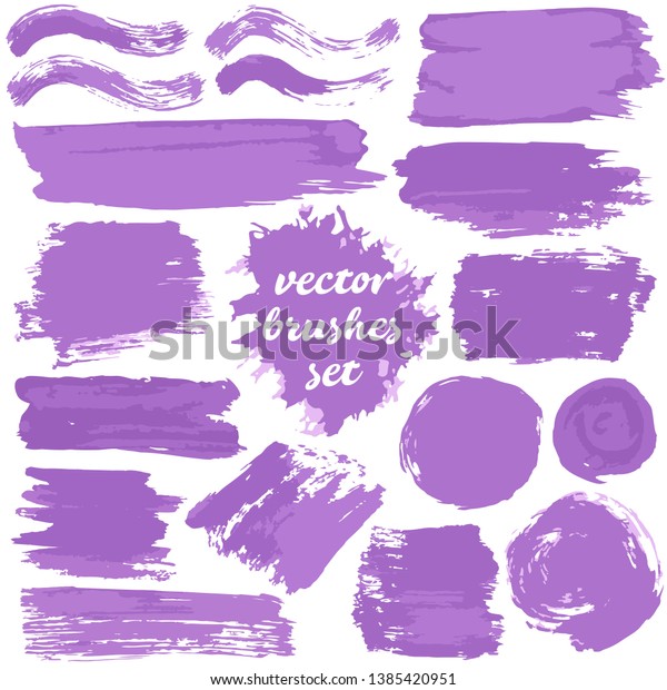 Large Set Twocolor Strokes Brush Collection Stock Vector (Royalty Free ...