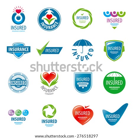 Large Set Vector Logos Insurance Stock Vector (Royalty Free) 276518297 ...