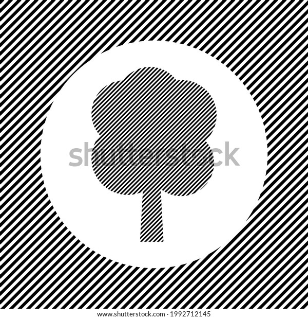 Large Tree Symbol Center Hatch Black Stock Vector (Royalty Free ...