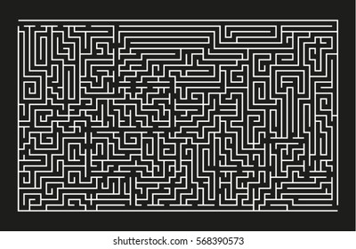 Large Vector Horizontal Maze On Black Stock Vector (Royalty Free ...