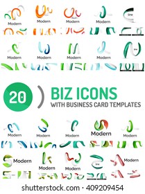 Large Vector Set Business Line Logos Stock Vector (Royalty Free ...