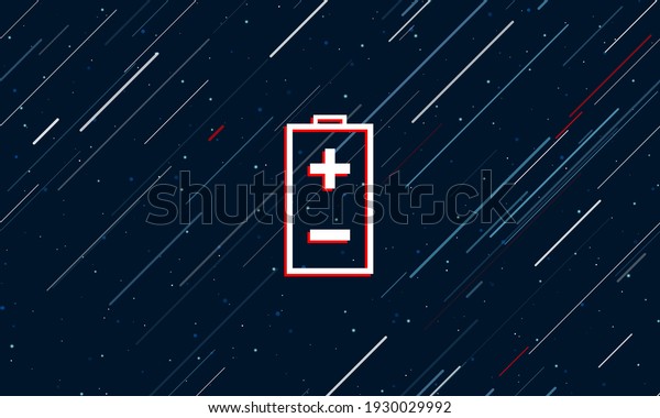 Large White Battery Symbol Framed Red Stock Vector (Royalty Free ...