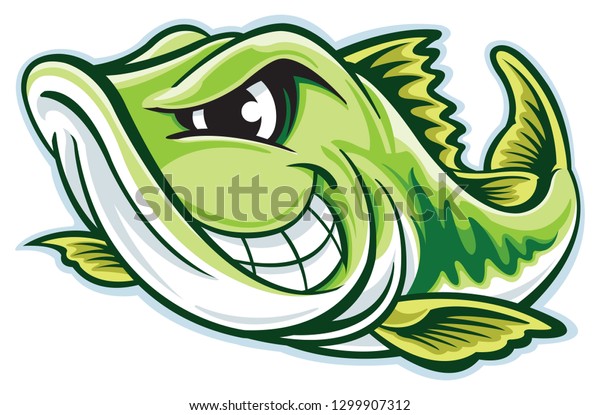 Largemouth Bass Cartoon Stock Vector (Royalty Free) 1299907312