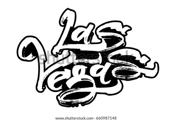 Las Vegas Modern Calligraphy Hand Lettering 스톡 벡터(로열티 프리) 660987148 ...