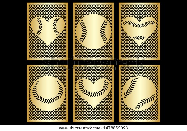 Laser Cut Baseball Invitation Cards Template Stock Vector (Royalty Free ...