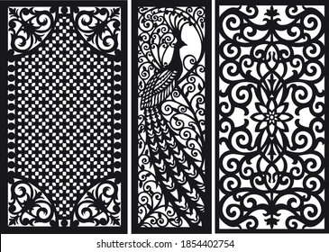 Laser Cut Decorative Designs Vector Illustration Stock Vector (Royalty ...
