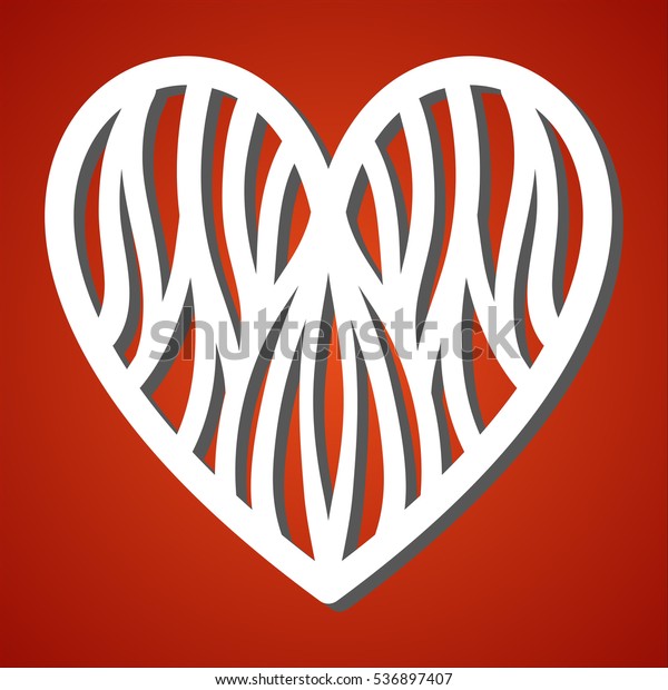 Laser Cut Heart Paper Cutting Valentines Stock Vector (Royalty Free ...