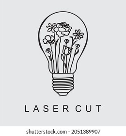 Laser Cut Light Bulb Wall Art Stock Vector (Royalty Free) 2051389907 ...