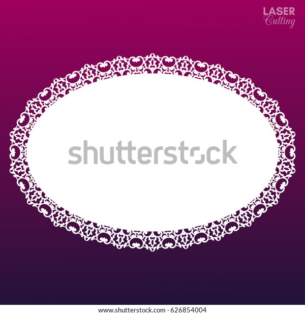Laser Cut Oval Frame Lace Border Stock Vector (Royalty Free) 626854004 ...