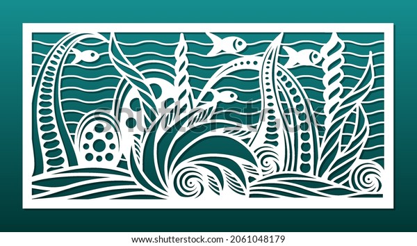 Laser Cut Panel Sea Nautical Underwater Stock Vector (Royalty Free ...