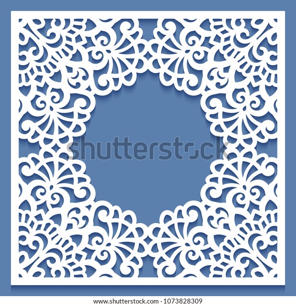 Laser Cut Paper Lace Frame Vector Stock Vector (Royalty Free ...