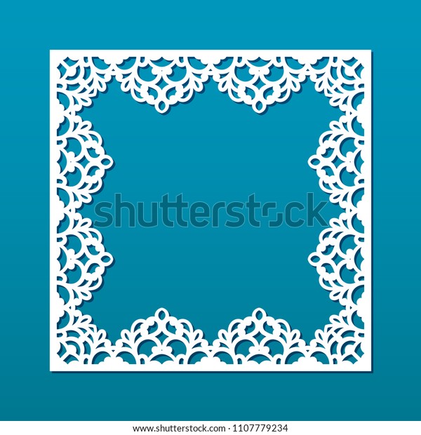 Laser Cut Paper Lace Frame Vector Stock Vector (Royalty Free) 1107779234