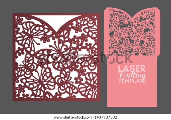 Laser Cut Pocket Envelope Template Pattern Stock Vector (Royalty Free) 1437907502 | Shutterstock
