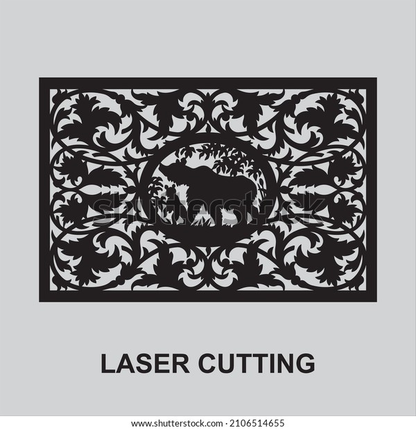 Laser Cut Scenery Wall Art Interior Stock Vector (Royalty Free ...