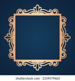 Laser Cut Square Frame Gold Decor Stock Vector (Royalty Free ...