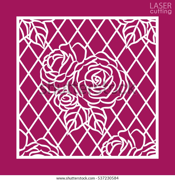 Laser Cut Square Ornamental Panel Pattern Stock Vector (Royalty Free ...