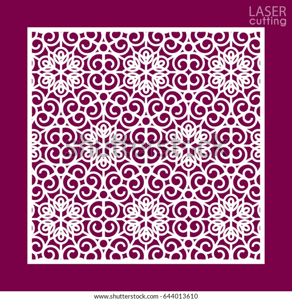 Laser Cut Square Ornamental Panel Pattern Stock Vector (Royalty Free ...
