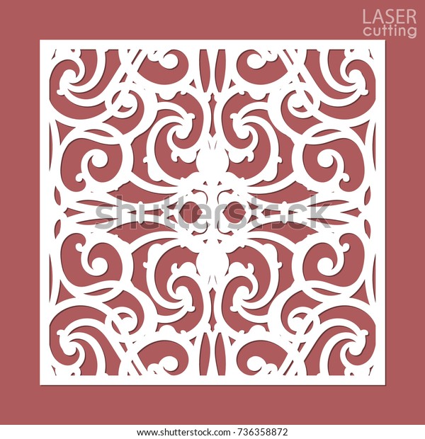 Laser Cut Square Ornamental Panel Pattern Stock Vector (Royalty Free ...