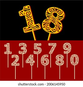 Laser Cut Template Laser Cut Numbers Stock Vector (Royalty Free ...
