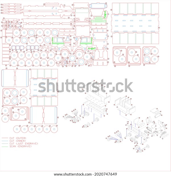 Laser Cut Truck 3d Model Stock Vector (Royalty Free) 2020747649 ...