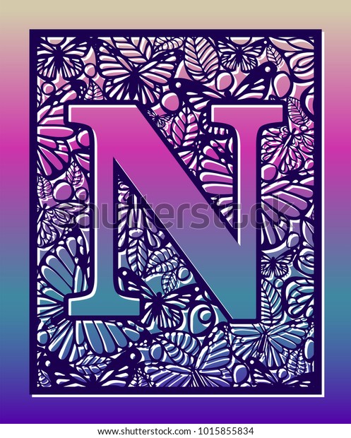 Laser Cut Vector Ornamental Letter N Stock Vector (Royalty Free ...