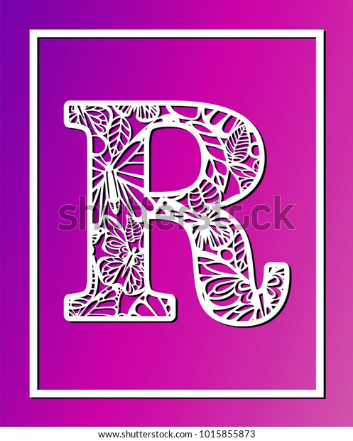 Laser Cut Vector Ornamental Letter R Stock Vector (Royalty Free ...