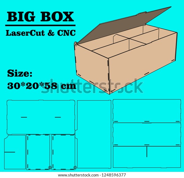 Laser Cutting Big Box Wood 3 Stock Vector (Royalty Free) 1248596377 ...