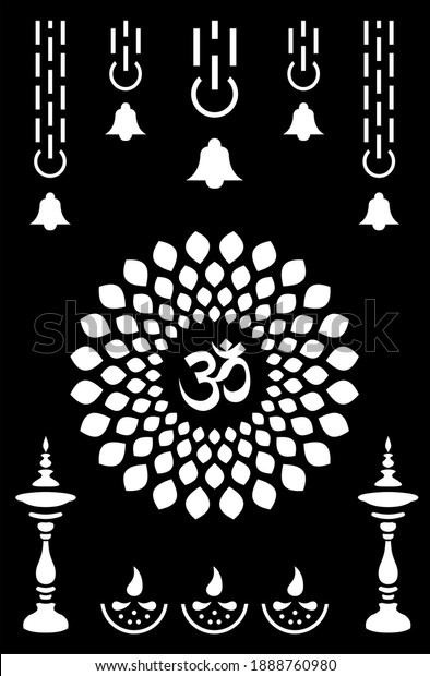 Laser Cutting Design Mandir Temple Stock Vector (Royalty Free) 1888760980