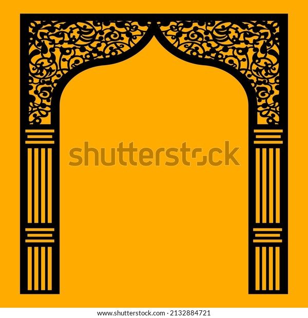 Laser Cutting Design Temple Mandir Jali Stock Vector (Royalty Free ...