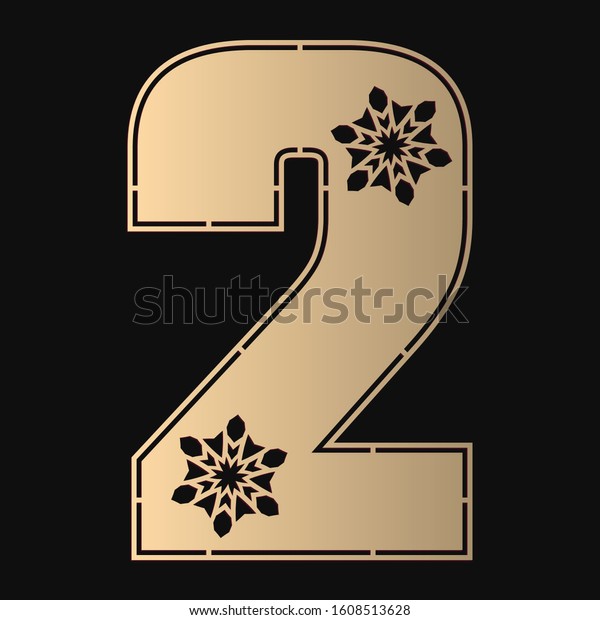 Laser Cutting Digit Two Woodcut Vector Stock Vector (Royalty Free ...