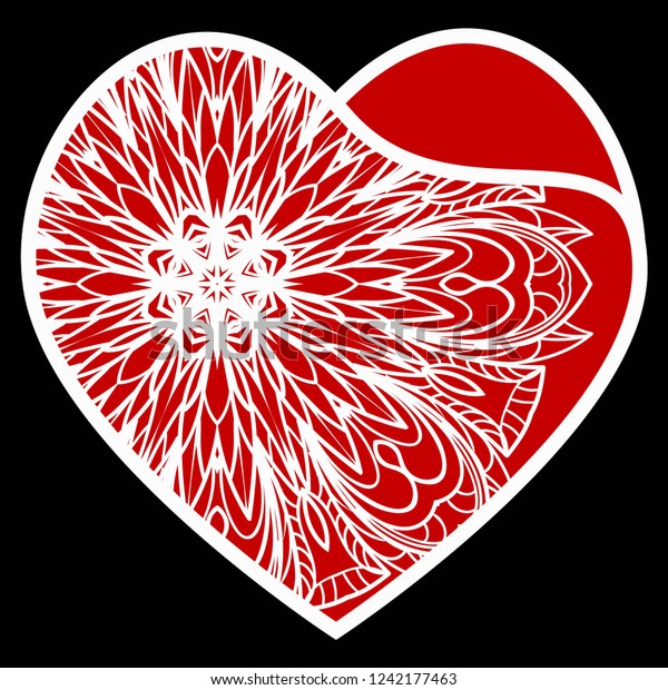 Laser Cutting Heart Template Interior Design: เวกเตอร์สต็อก (ปลอดค่า ...