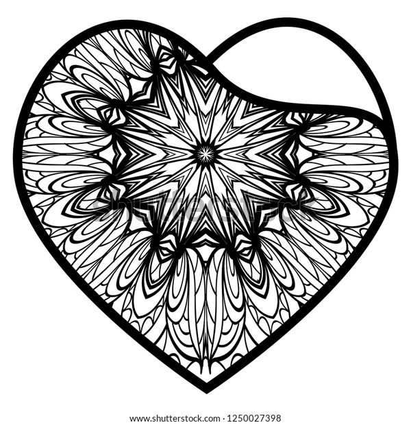 Laser Cutting Heart Template Interior Design Stock Vector (Royalty Free ...